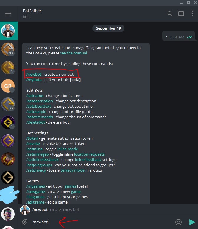 Telegram bot setup – Broxynet